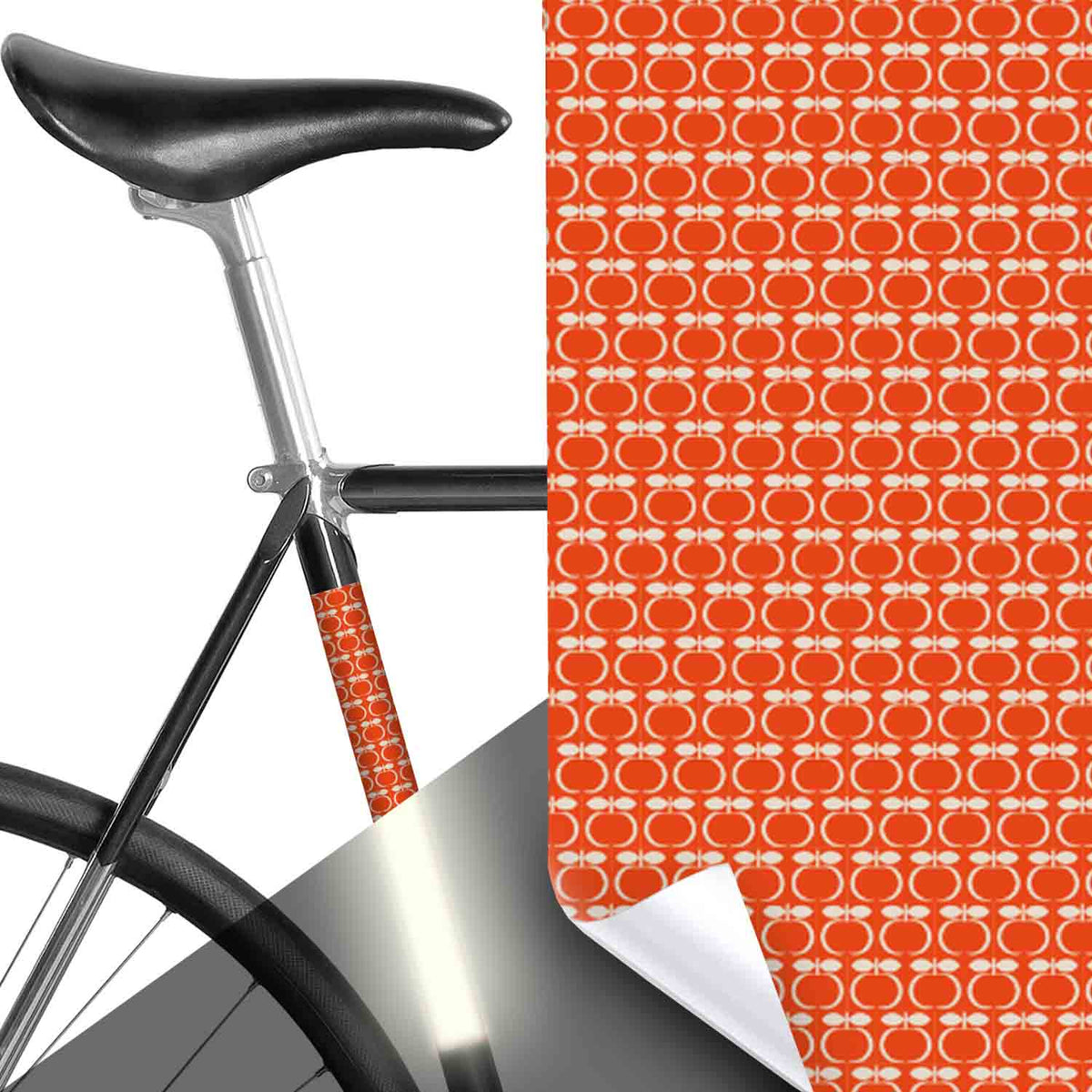 Fahrrad Aufkleber Apfel Orange reflektierend | MOOXIBIKE