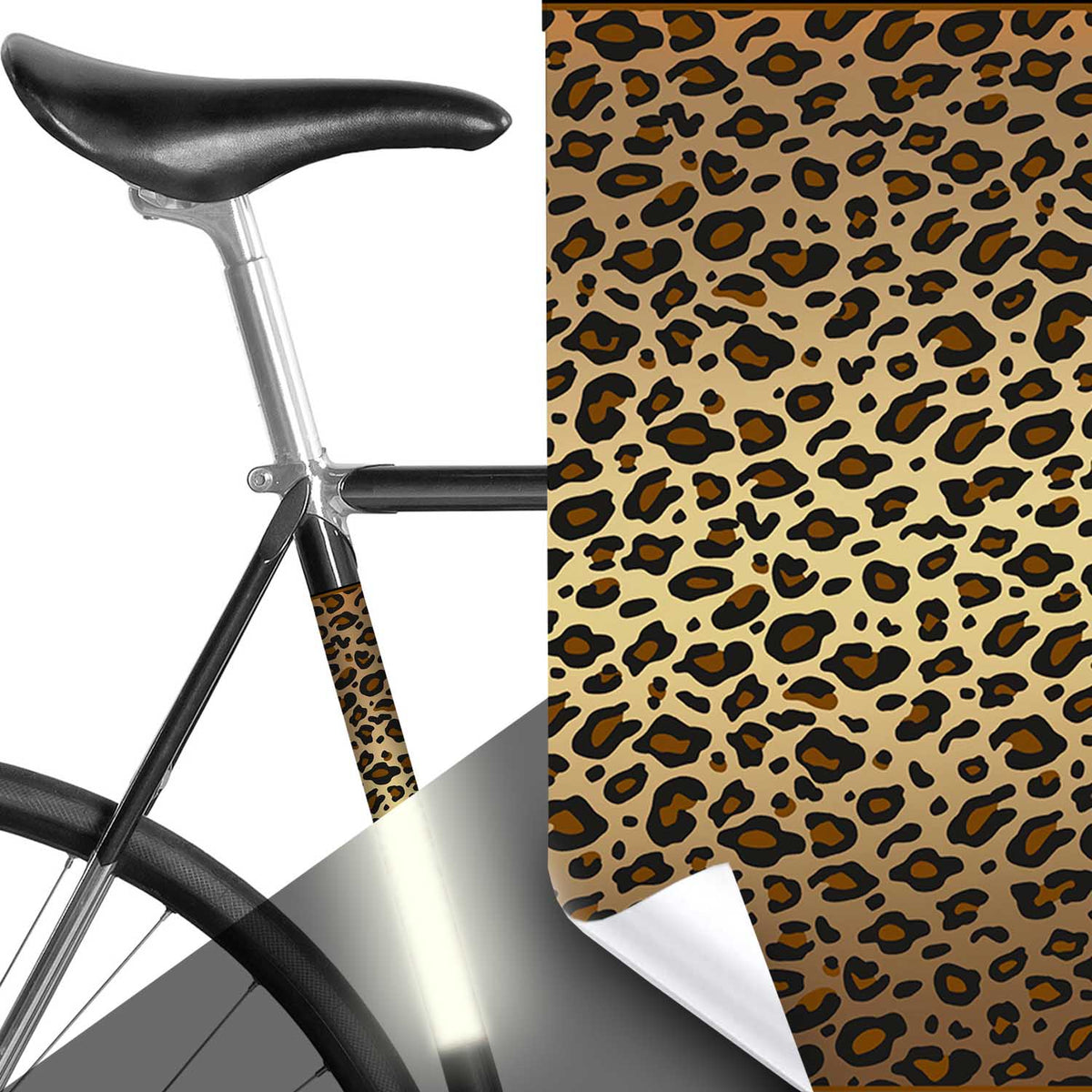 Fahrrad Aufkleber Leopard reflektierende Folie | MOOXIBIKE
